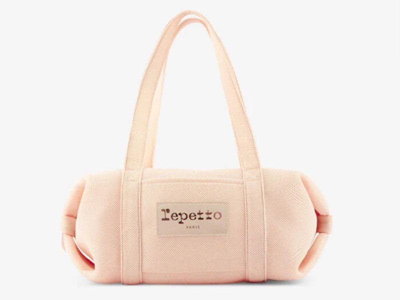 Repetto pudderfarvet mesh logo taske ballet/dans